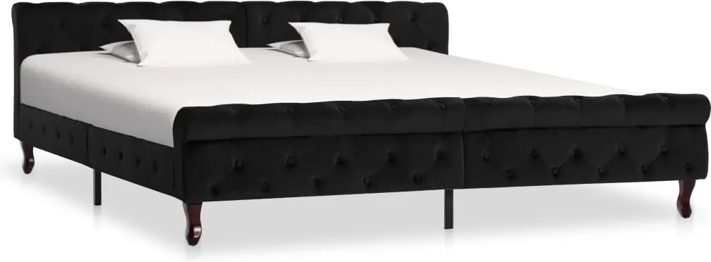 Rám postele Keeline - černý samet | 200 x 200 cm