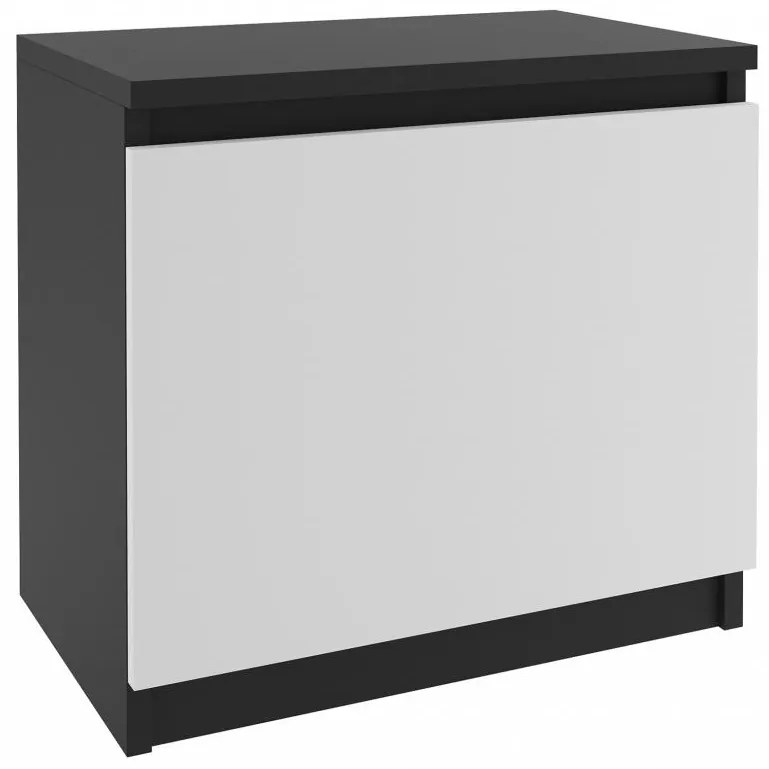 Moderní noční stolek Simply - černá / bílá