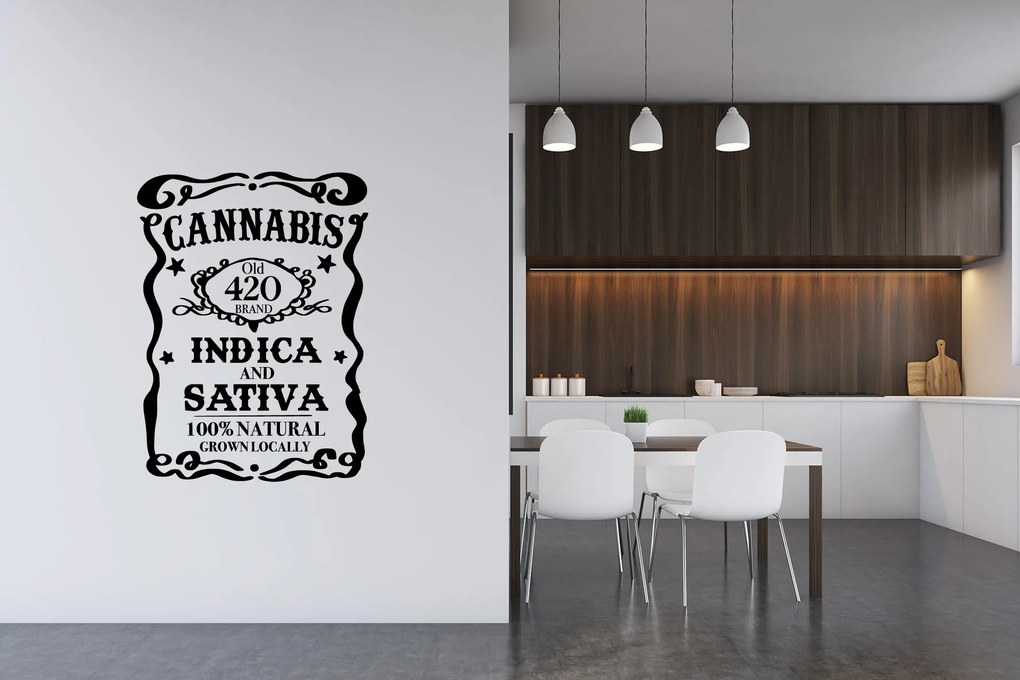 Samolepka na zeď Canabis Barevná varianta: Černá, Velikost (šířka x výška): 40x54cm