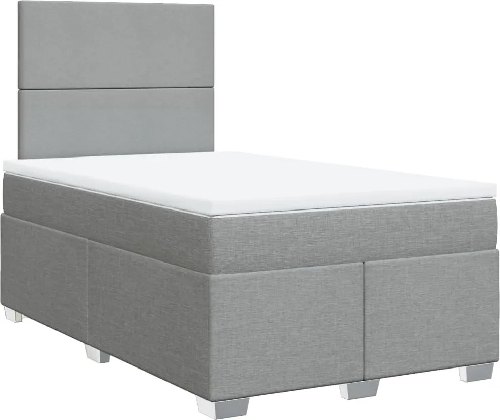 Box spring postel s matrací světle šedá 120 x 200 cm textil 3290448