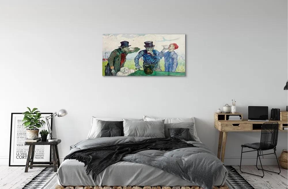 Obraz na skle Umění muži setkání 100x50 cm