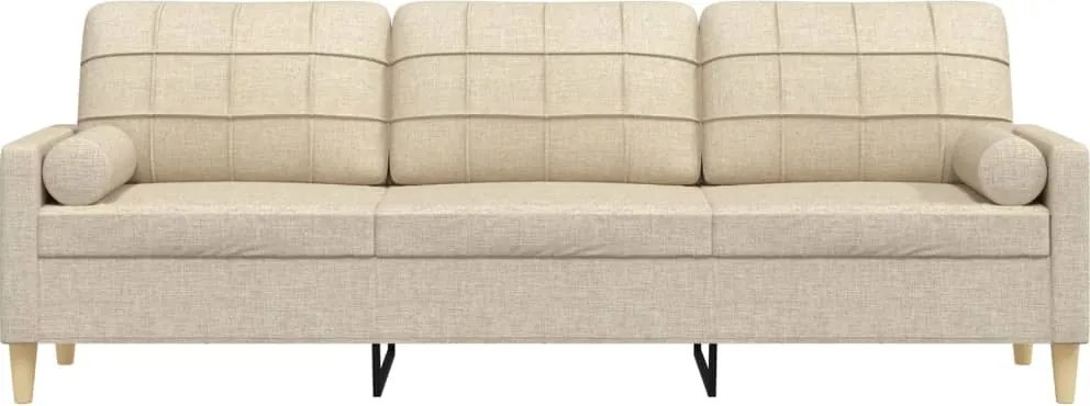 3místná pohovka s polštáři krémová 210 cm textil 3278203