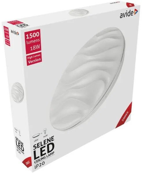 Prémiové led stropní svítidlo Selene 33cm 18W 1500lm teplá, 3 roky