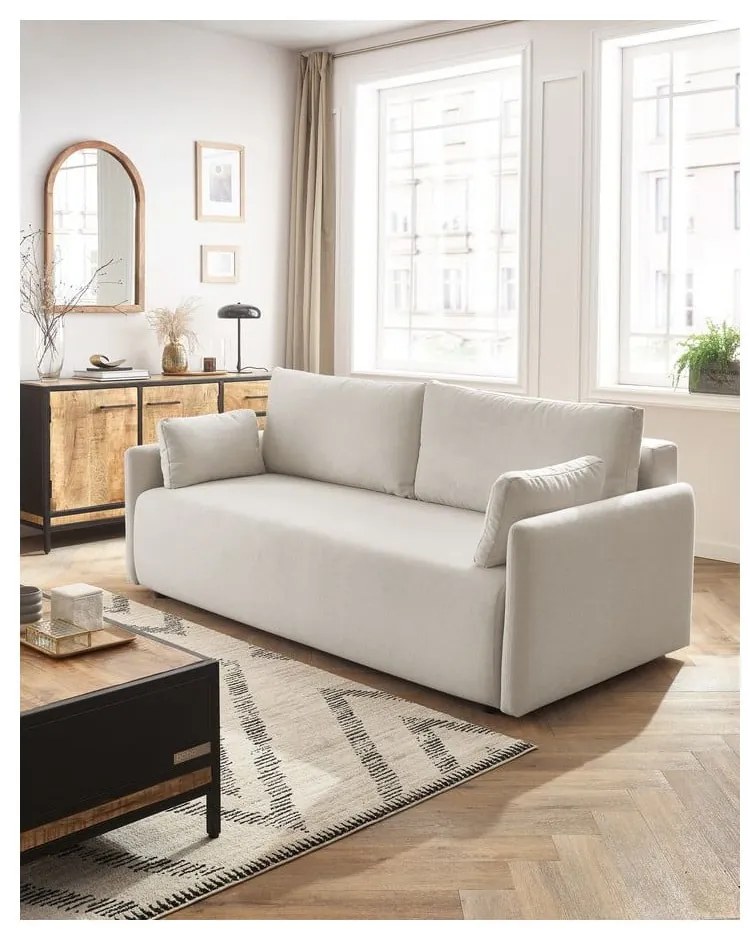 Béžová rozkládací/s úložným prostorem pohovka 211 cm Marcel - II. jakost – Bobochic Paris