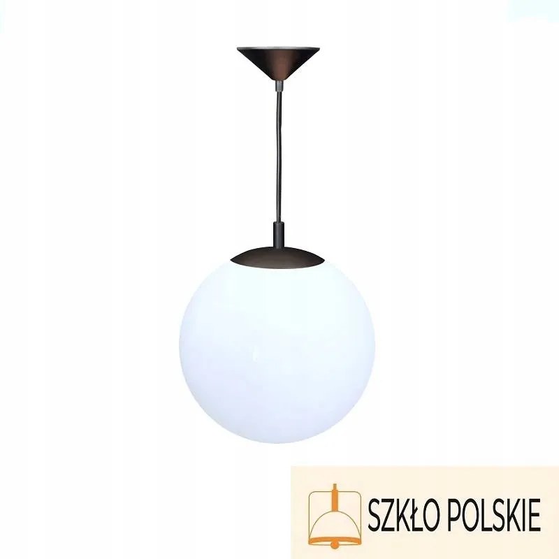 Lampa koule 4033 skleněná, bílá, závěsný stropní lustr E27, průměr 25 cm