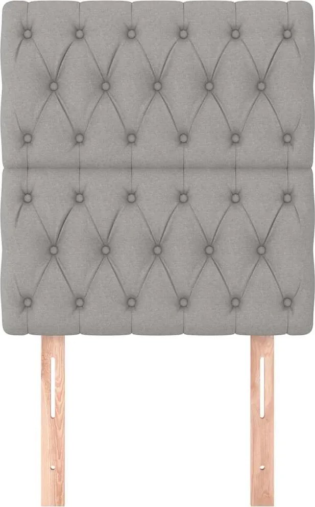 Čelo postele světle šedé 80x7x118/128 cm látkové 3116642