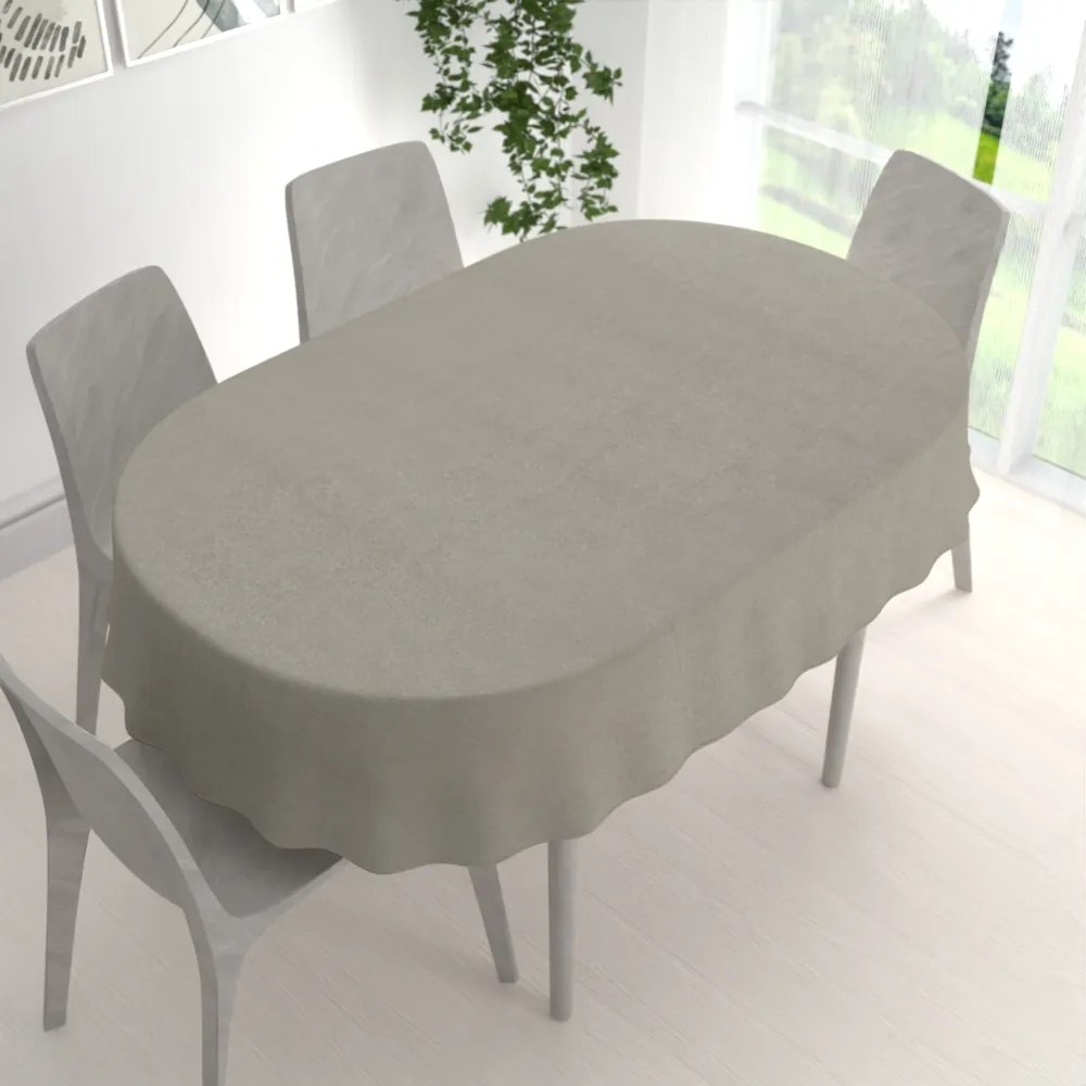 Biante Oválný ubrus/imitace broušené kůže Alcantara ALC-014 Světle šedý 60x100 cm