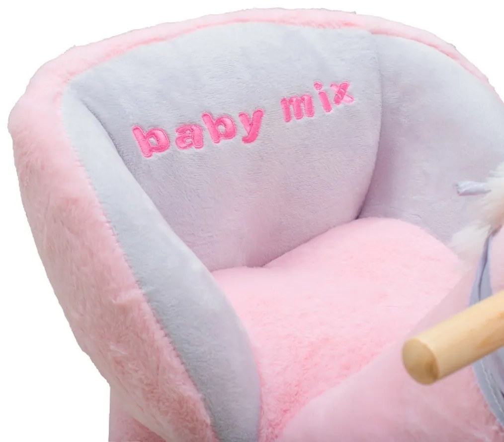 Baby Mix Unicorn houpací hračka s melodií růžová
