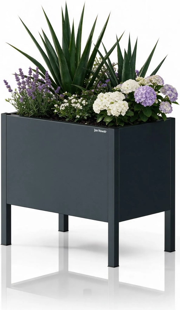 Malý kovový květináčový kryt antracitový, 400x350x250 mm: DAISY