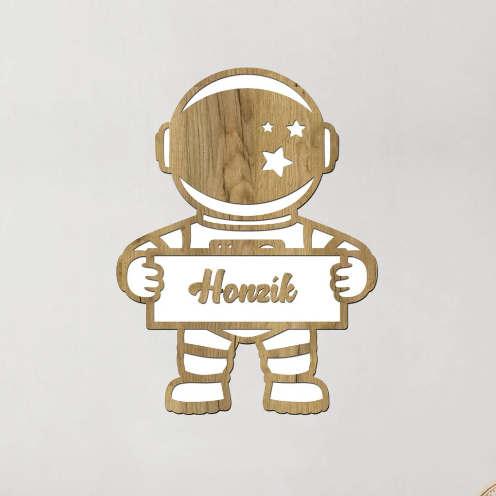 dřevo života Dřevěná dekorace Astronaut Zvolte barvu dekoru: Bílá, Rozměry šxv (cm): 30x 40