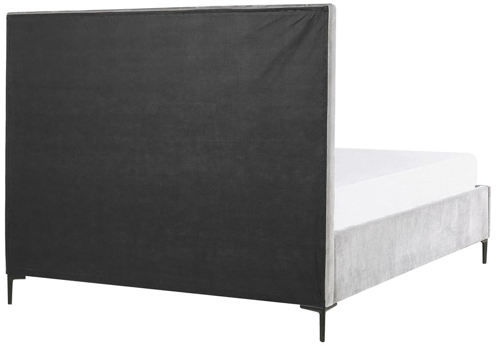 Sametová postel 160 x 200 cm šedá SEZANNE Beliani