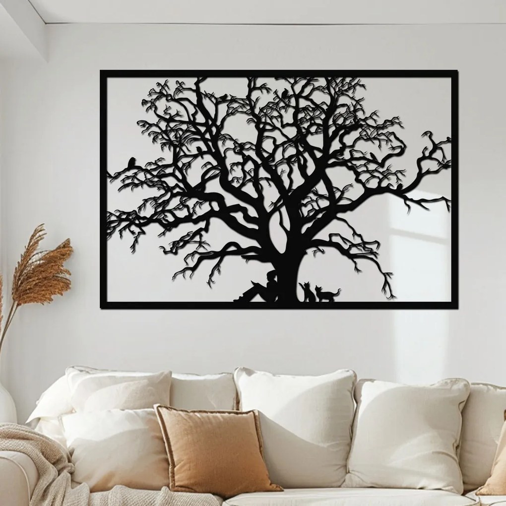 dřevo života Dřevěný strom ODPOČINKU Zvolte rozměr (cm): 60x40, Zvolte barvu dekoru: Černá
