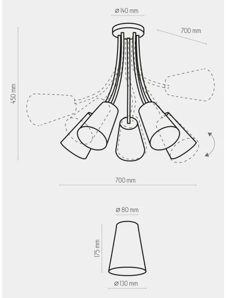 Dětský lustr WIRE KIDS 5xE27/15W/230V