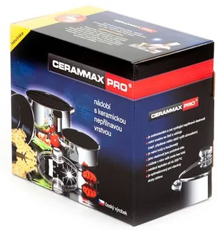 KOLIMAX - české nerezové nádobí Hrnec s poklicí KOLIMAX CERAMMAX PRO STANDARD - granit černý, 18 cm, 3,0 l