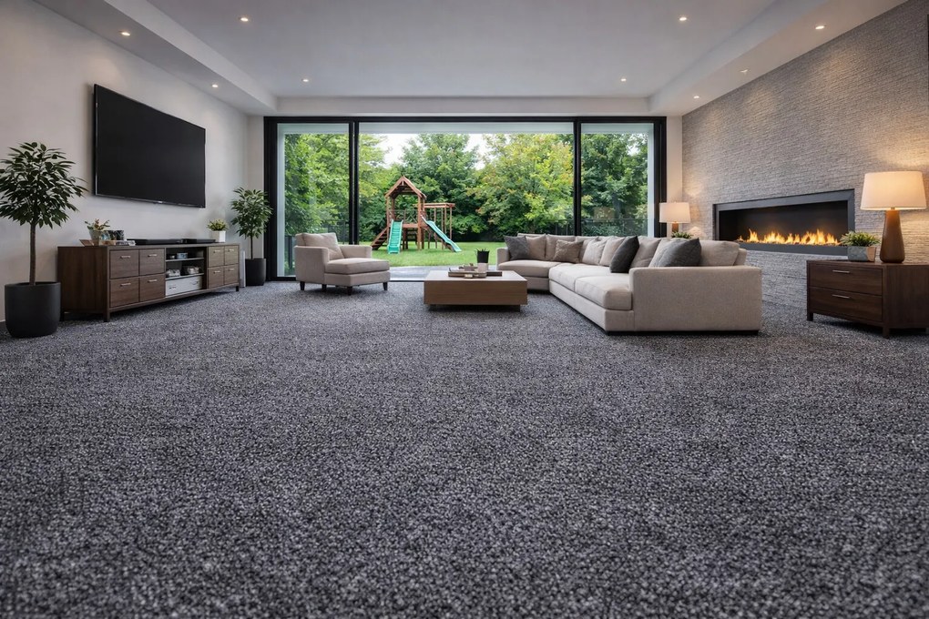 Lano, Metrážový koberec Bloom 823, na míru, šíře 4m,5m, šedá, ab (mřížka), chodba / předsíň