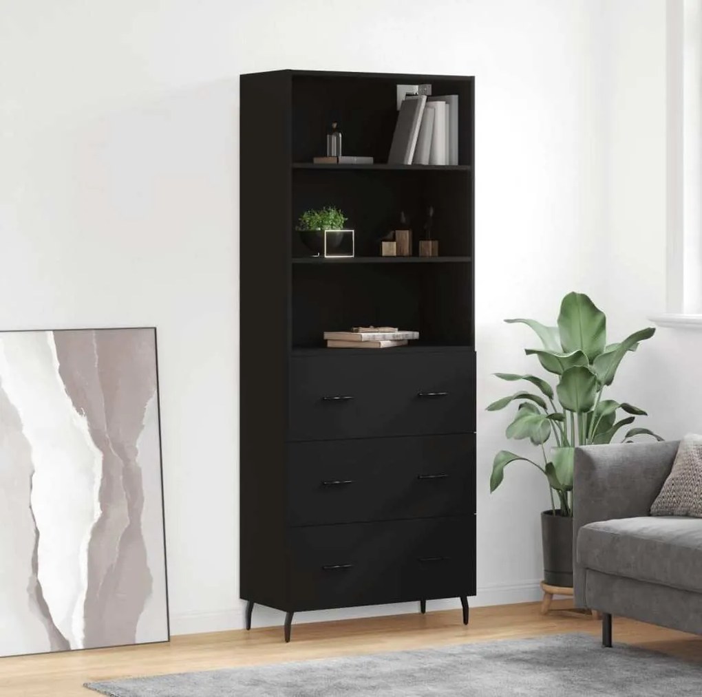 vidaXL Skříň highboard 69,5 x 34 x 180 cm kompozitní dřevo [3189404] Barva: kouřový dub