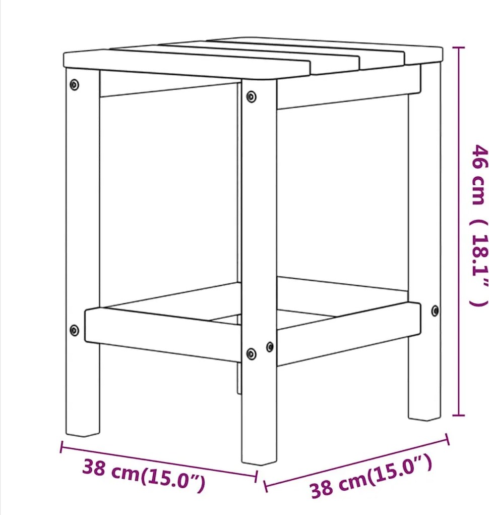 Zahradní stolek Adirondack antracitový 38 x 38 x 46 cm HDPE 318642