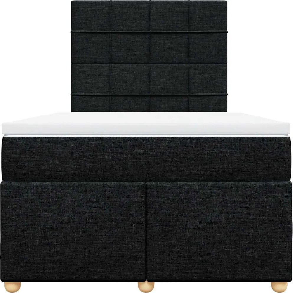 Box spring postel s matrací černá 120x190 cm textil 3293521