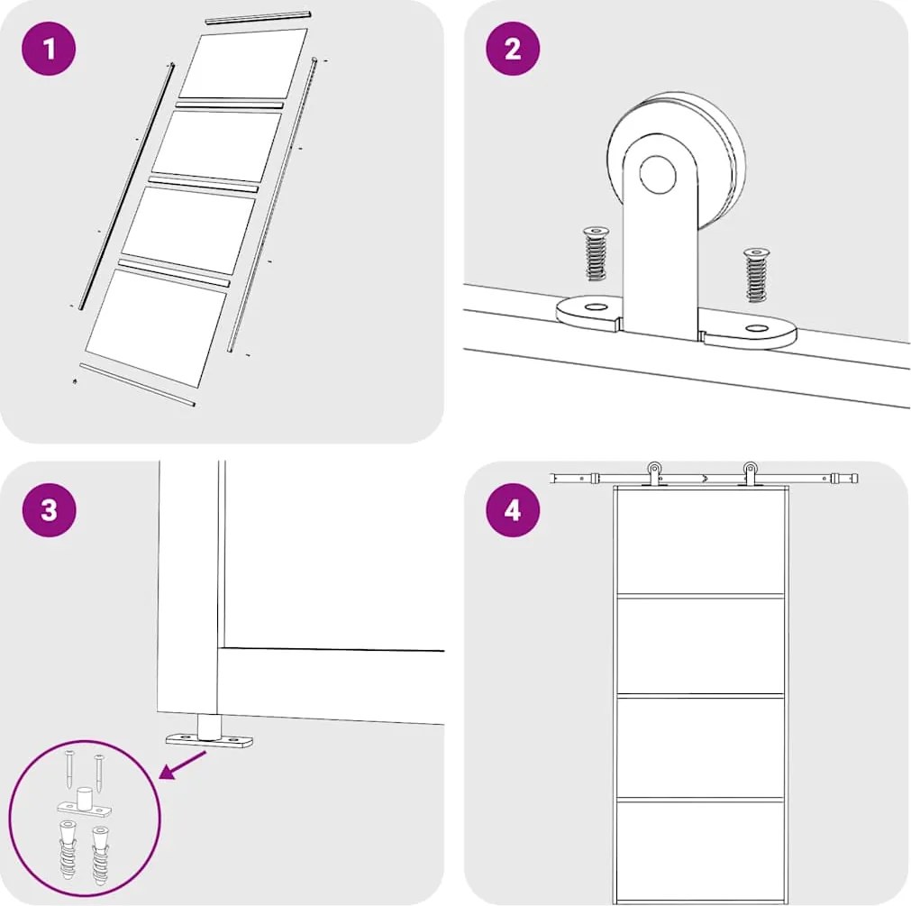Posuvné dveře ESG sklo a hliník 90 x 205 cm bílé 151660