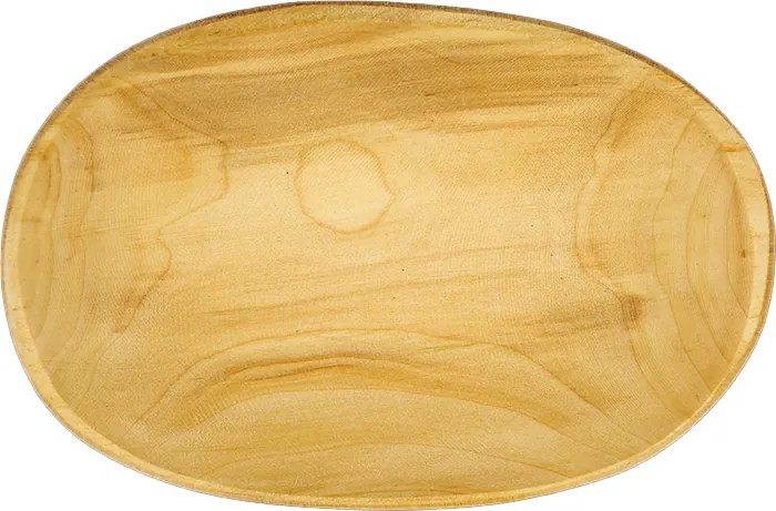 AMADEA Dřevěný servírovací podnos ovál, masivní dřevo, 22 cm