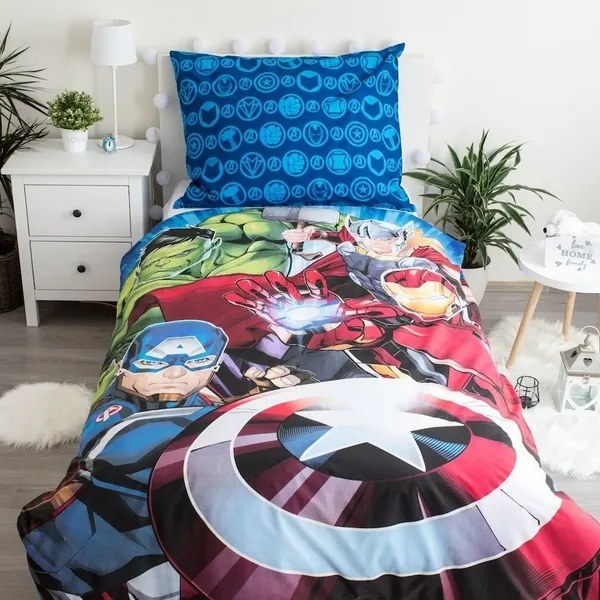 Jerry Fabrics povlečení bavlna Avengers 02 svítící efekt 140x200+70x90 cm