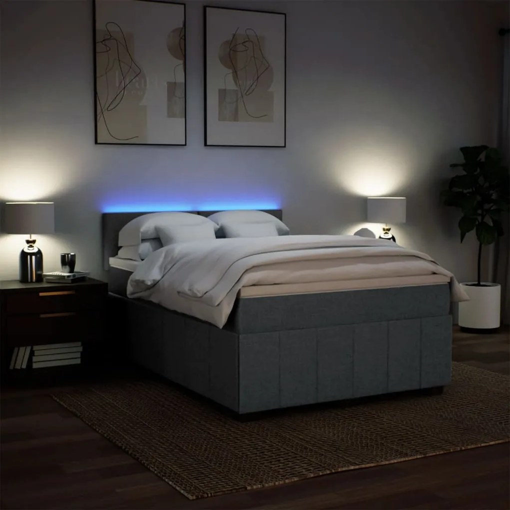 Box spring postel s matrací tmavě šedý 140 x 190 cm textil 3289357