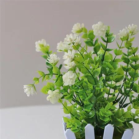 Bytová dekorace - umělá rostlina v květináči - výška 11 cm Barvy: bílá 2