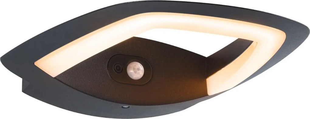P 94839 LED venkovní nástěnné svítidlo Akena pohybové čidlo neláká hmyz IP44 243x254mm 2200K 10,8W 230V antracit hliník - PAULMANN