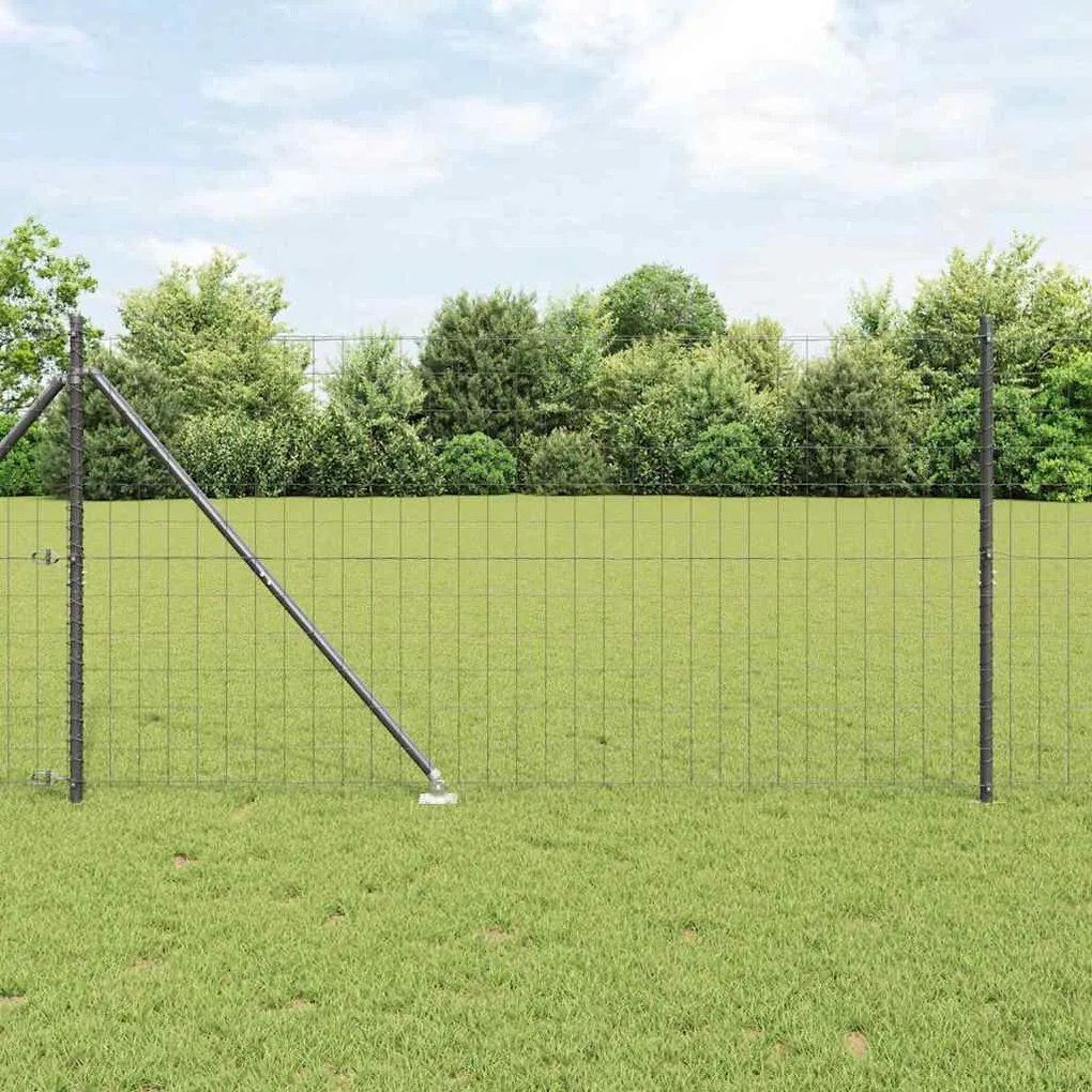 Evropský plot se hroty 10 x 1,4 m Ocel potažená PVC Šedá 3350655
