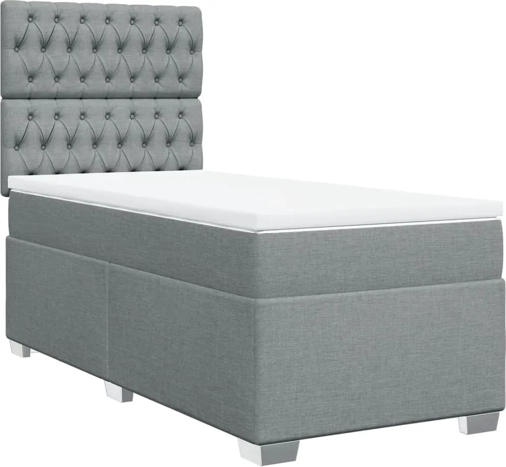 Box spring postel s matrací světle šedá 80 x 200 cm textil 3290322