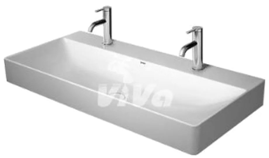 Duravit DuraSquare - umyvadlo na dvě baterie, šířka: 100 cm, hloubka: 47 cm, D 2353100043