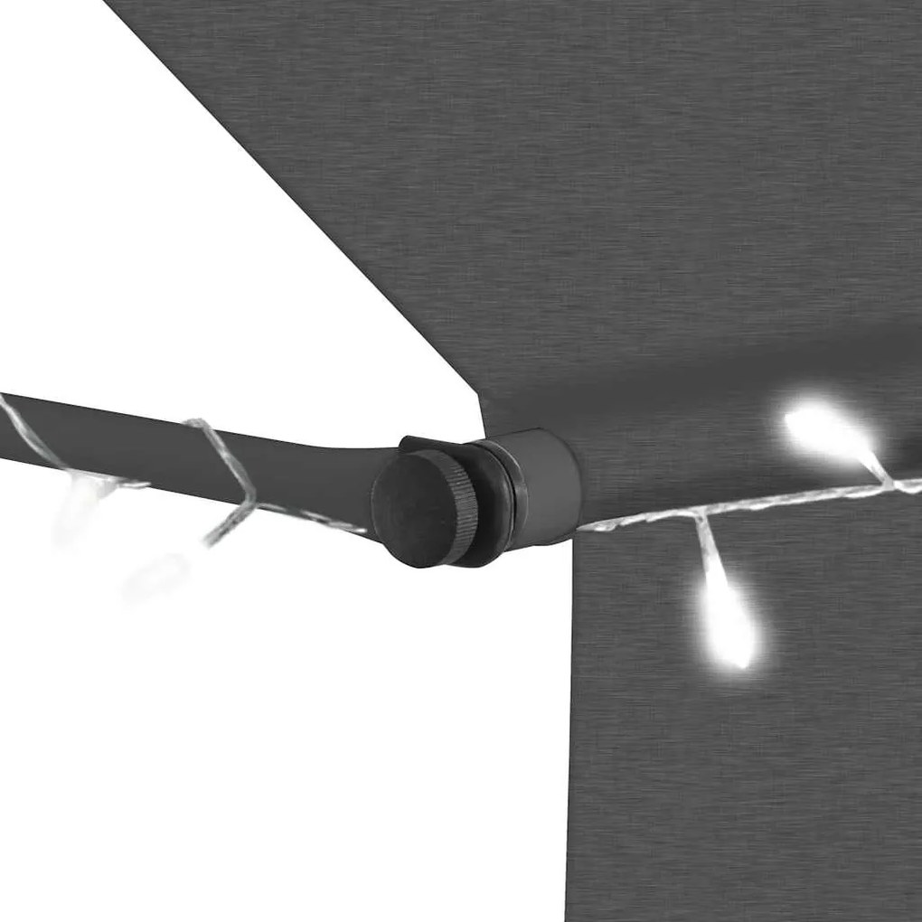 Ručně zatahovací markýza s LED světlem 200 cm antracitová 145864