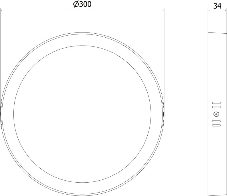 Mexen LDSR, LED stropní svítidlo, průměr 30 cm, 24W, studená - 6500K, 1920 lm, černá - L212-030-2465-70