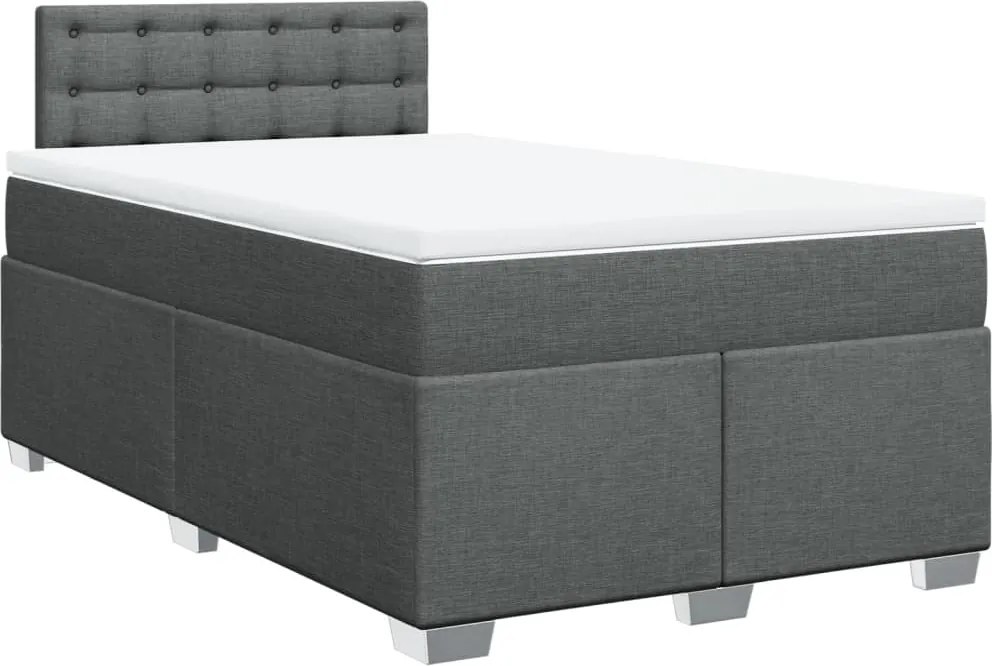Box spring postel s matrací tmavě šedá 120x200 cm textil 3288170
