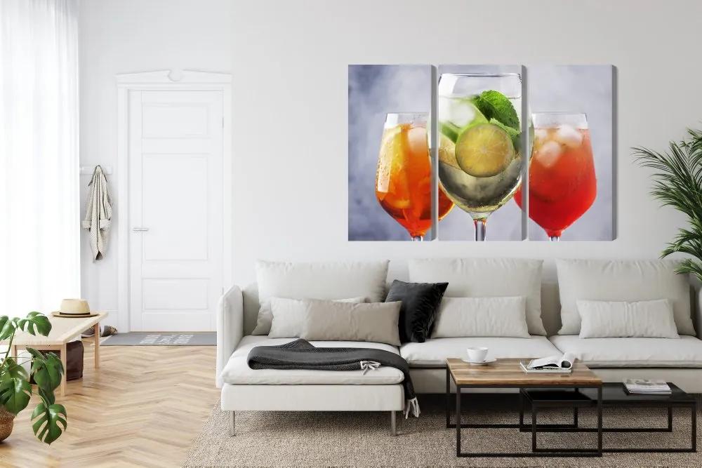 Vícedílný obraz Sada Letních Koktejlů Nedostatek Nedostatek Plátno Canvas 60x40