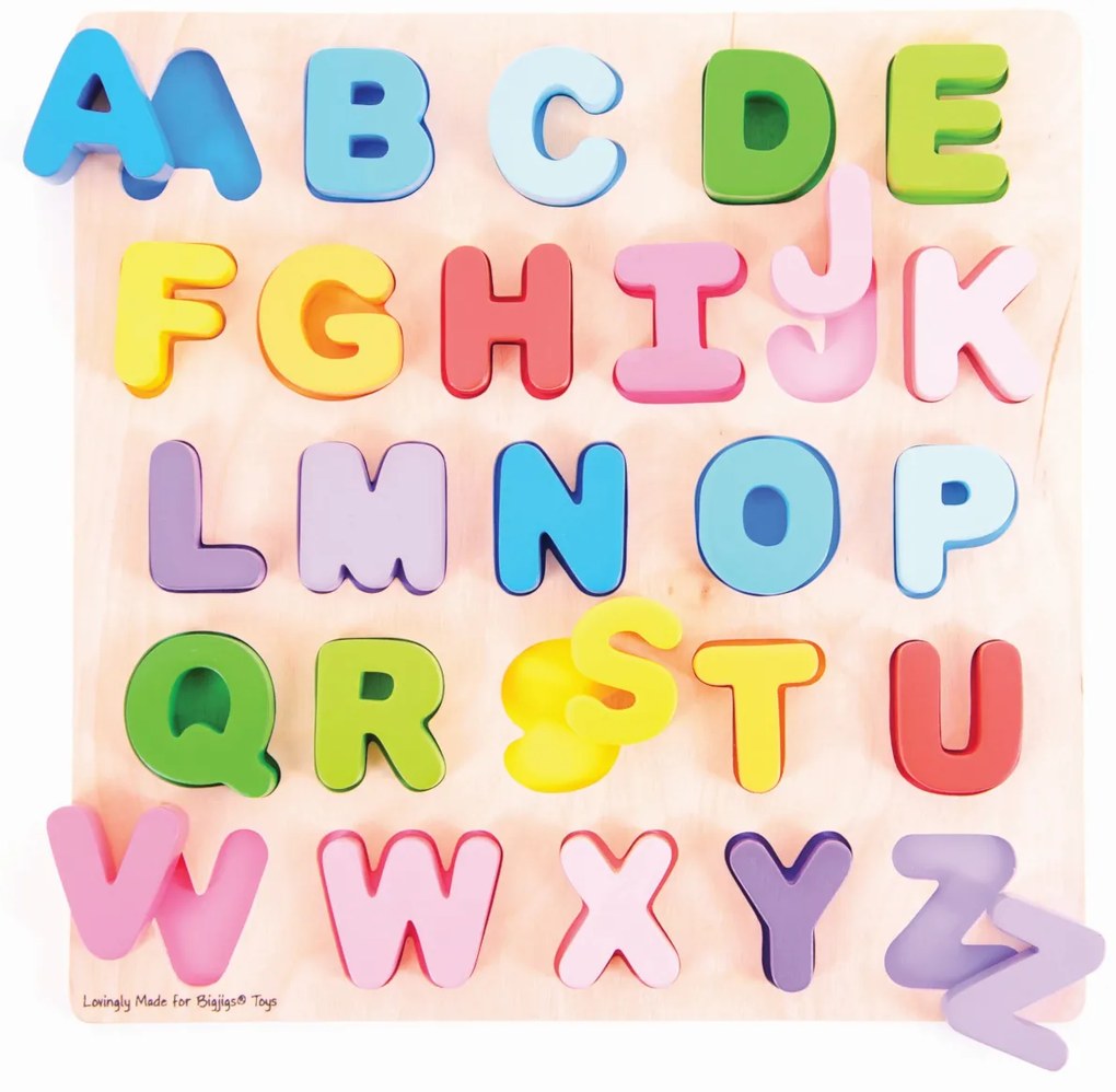 Bigjigs Toys Dřevěná abeceda - velká písmena