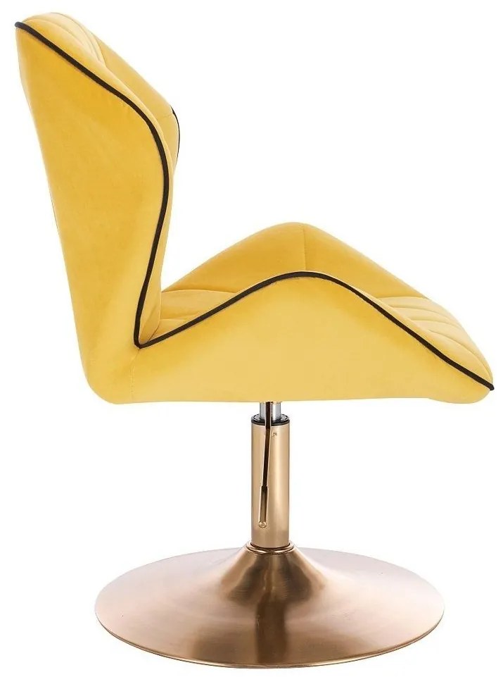 LuxuryForm Židle MILANO MAX VELUR na zlatém talíři - žlutá