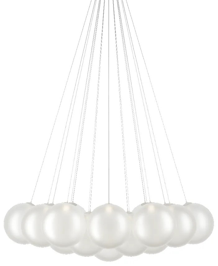 Lodes Random Cloud 19 ø28, závěsné svítidlo LED 19 x 5W 2700K, bílé sklo, rozměr 145x125cm