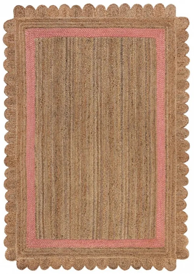 Hans Home | Kusový koberec Grace Jute Natural/Pink - 160x230