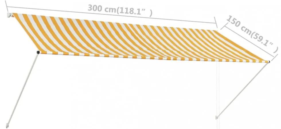 Zatahovací markýza 300x150 cm Dekorhome Hnědá / oranžová