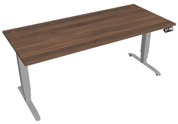 Elektr. nastavitelný stůl 180x80 s pamětí - HOBIS MOTION MS 3M 1800 Dekor stolové desky: ořech, Barva kovové podnože: stříbrná