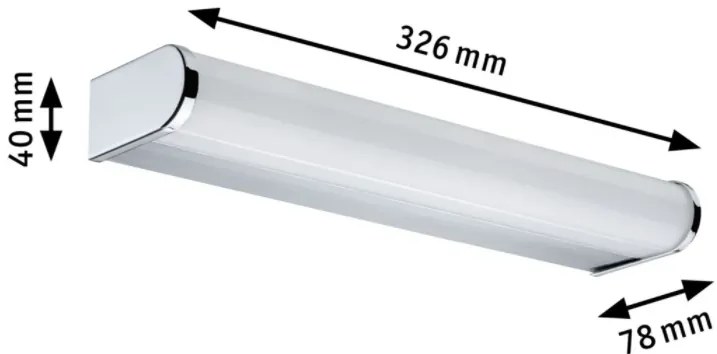 Paulmann 70879 Arneb, chromové svítidlo nad zrcadlo do koupelny, 9W LED 3000K, délka 32,6cm, IP44