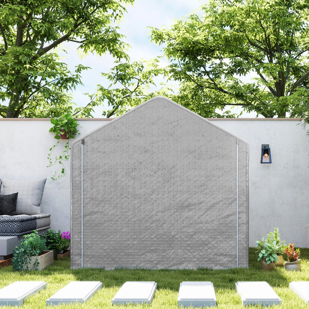 Outsunny Zahradní Kůlna 2 x 2 m Exteriérový Přístřešek na Kolo s Pozinkovaným Ocelovým Rámem, Vodotěsný a UV-Odolný, Úložný Stan pro Kolo, Motocykl, …