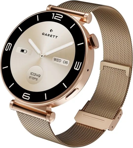 Garett Smartwatch růžově zlatá ocel Růžově zlatá