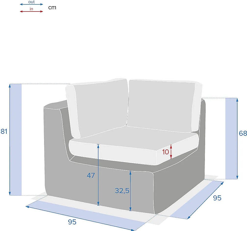 DEOKORK Ratanové křeslo rohové MALAGA