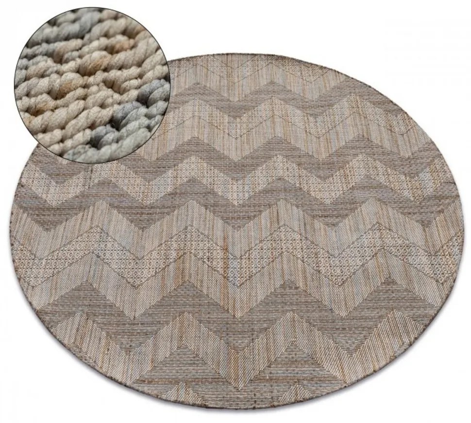 Kusový koberec Bria béžový kruh 100cm