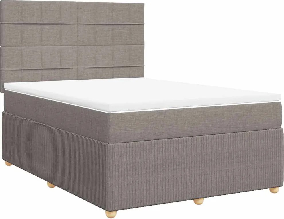 Box spring postel s matrací taupe 140x200 cm textil 3294383