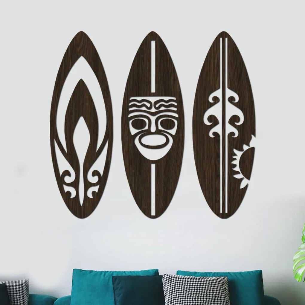 dřevo života Dřevěná dekorace  na zeď SURF Zvolte barvu dekoru: Wenge, Rozměry (cm): 120x120