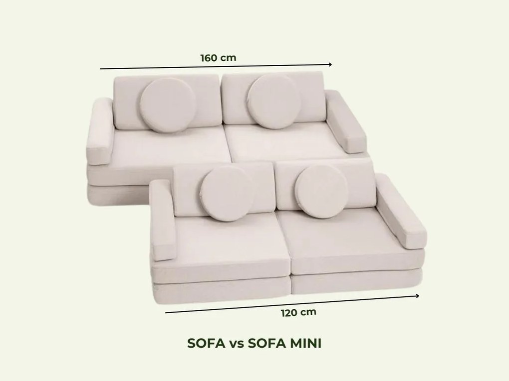 Skládací pěnová pohovka SOFA MINI z manšestru Zvolte barvu: Světle zelená