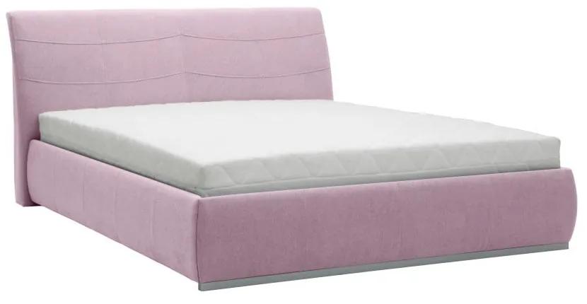 Světle růžová dvoulůžková postel Mazzini Beds Luna, 180 x 200 cm
